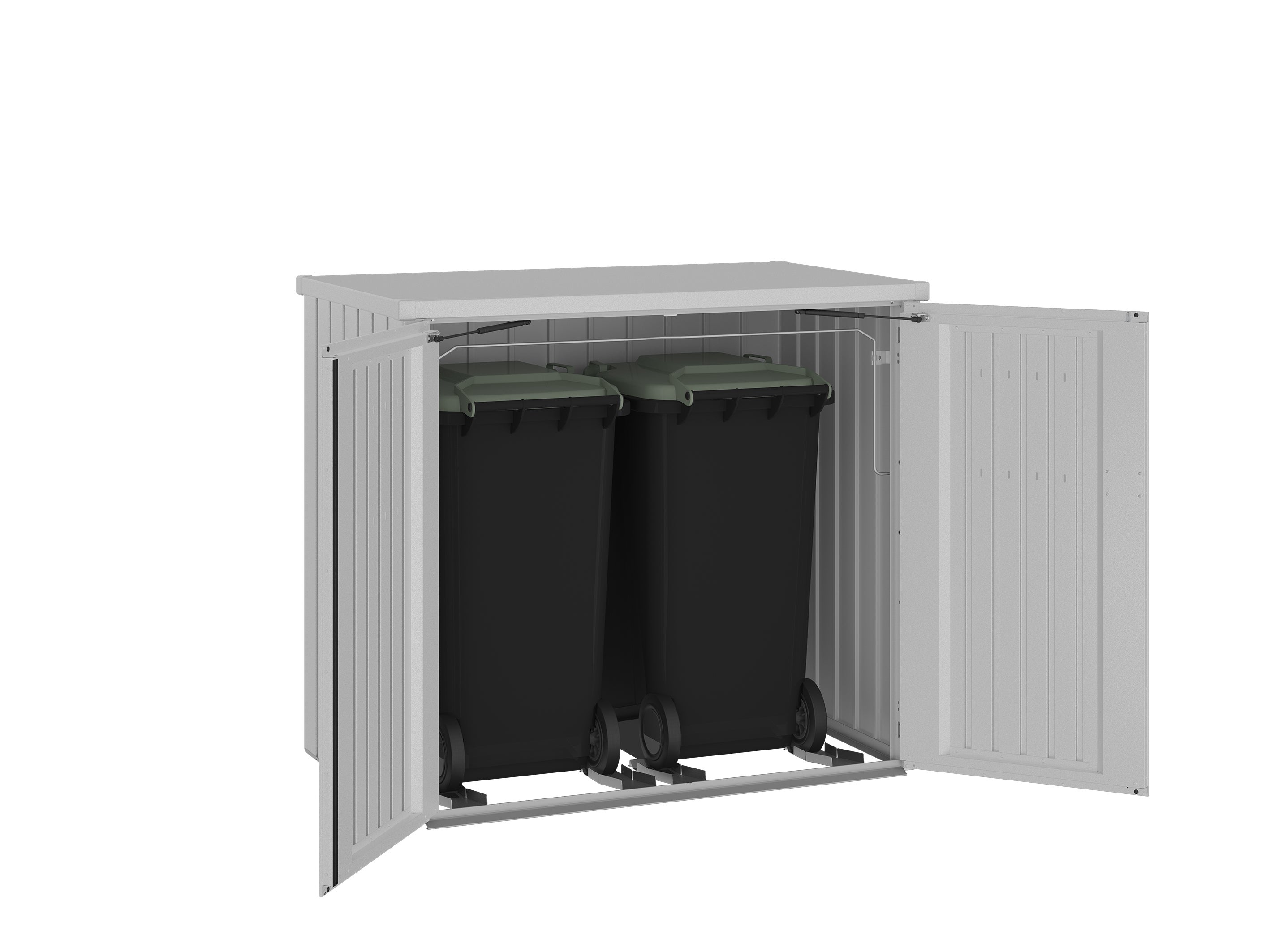 Wheelie bin box Alex Duo metallic silver Biohort | Köp dina utemöbler ...